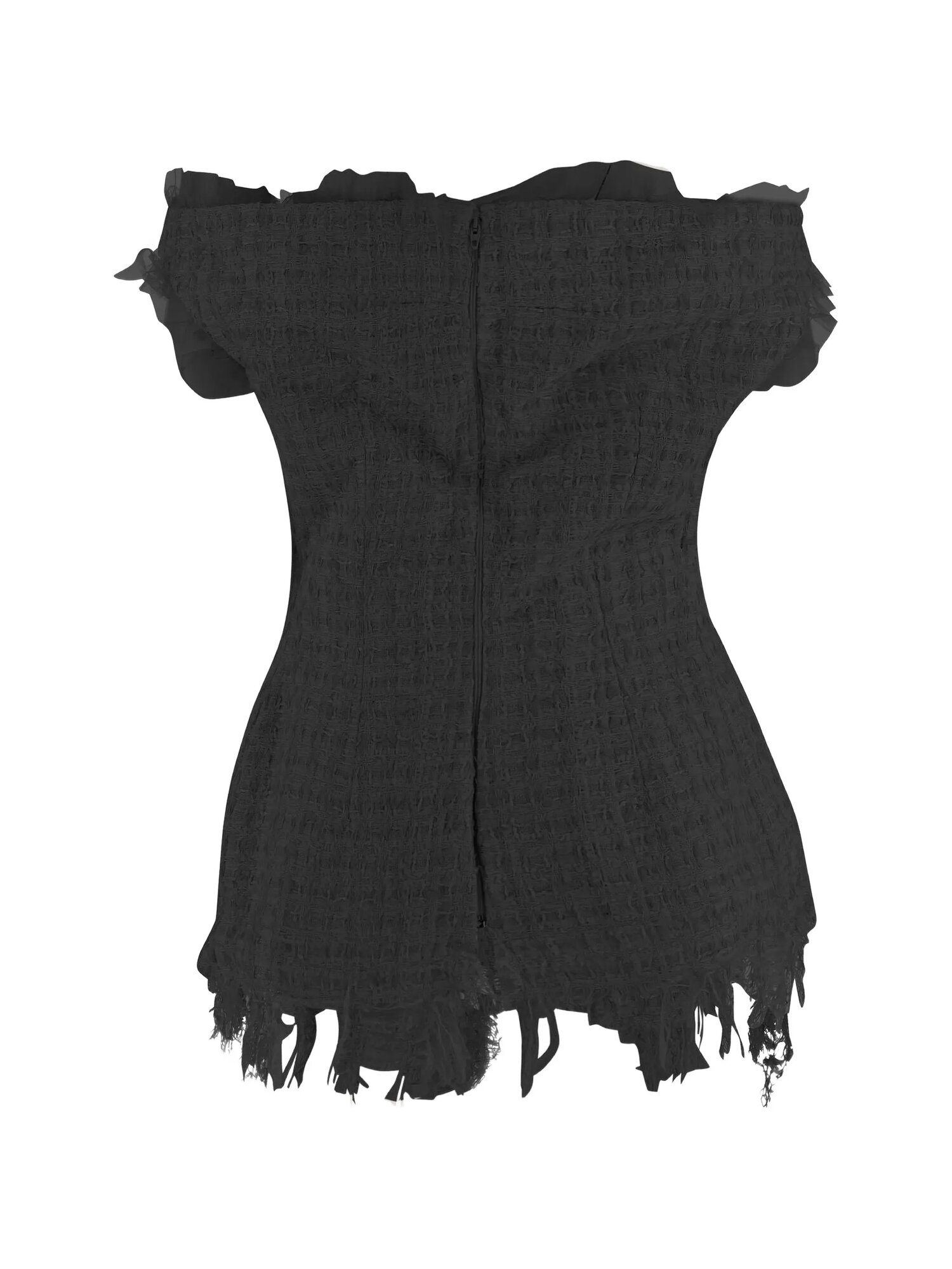 Блуза Matieres Fecales Distressed tweed blouse, размер 36, черный — фото 1