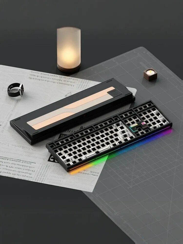 Weikav Клавиатура беспроводная Nut108 aluminum wireless mechanical keyboard, Английская раскладка, черный