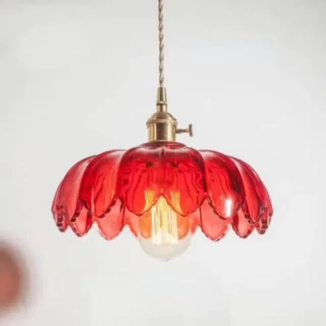 Ronaldo lighting Люстра E27 с красным стеклянным плафоном для гостиной