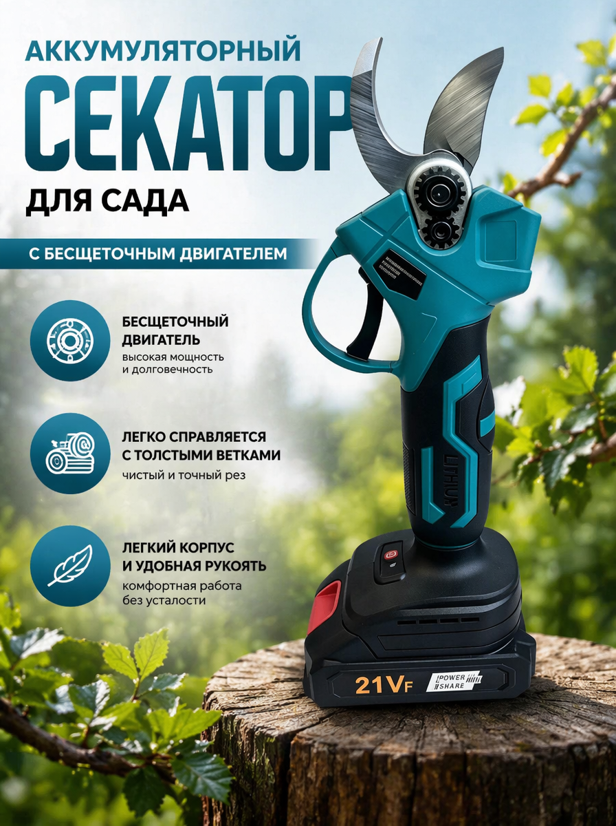 Садовые ножницы Makita DUH756Z, бесщеточные, с аккумулятором, 21 В, 600Вт, 0-25мм