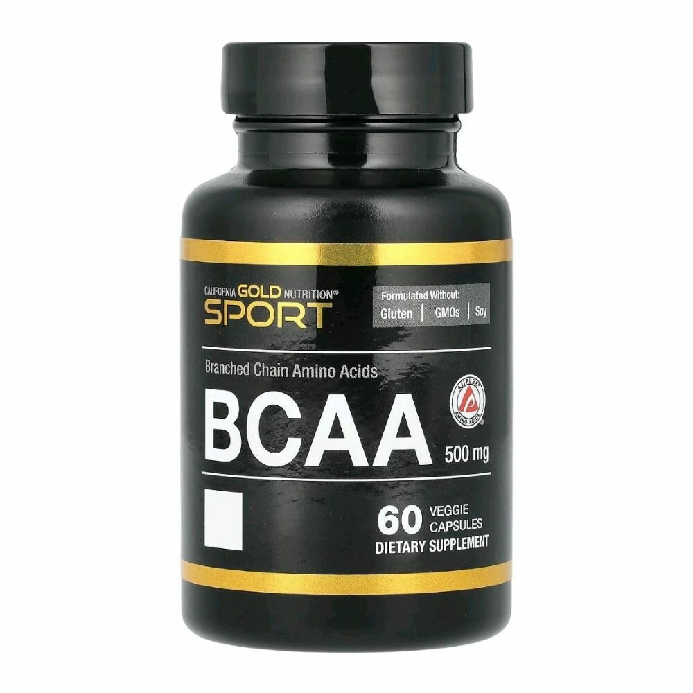 California Gold Nutrition BCAA аминокислоты с разветвленными цепями AjiPure 500 мг - 60 растительных капсул