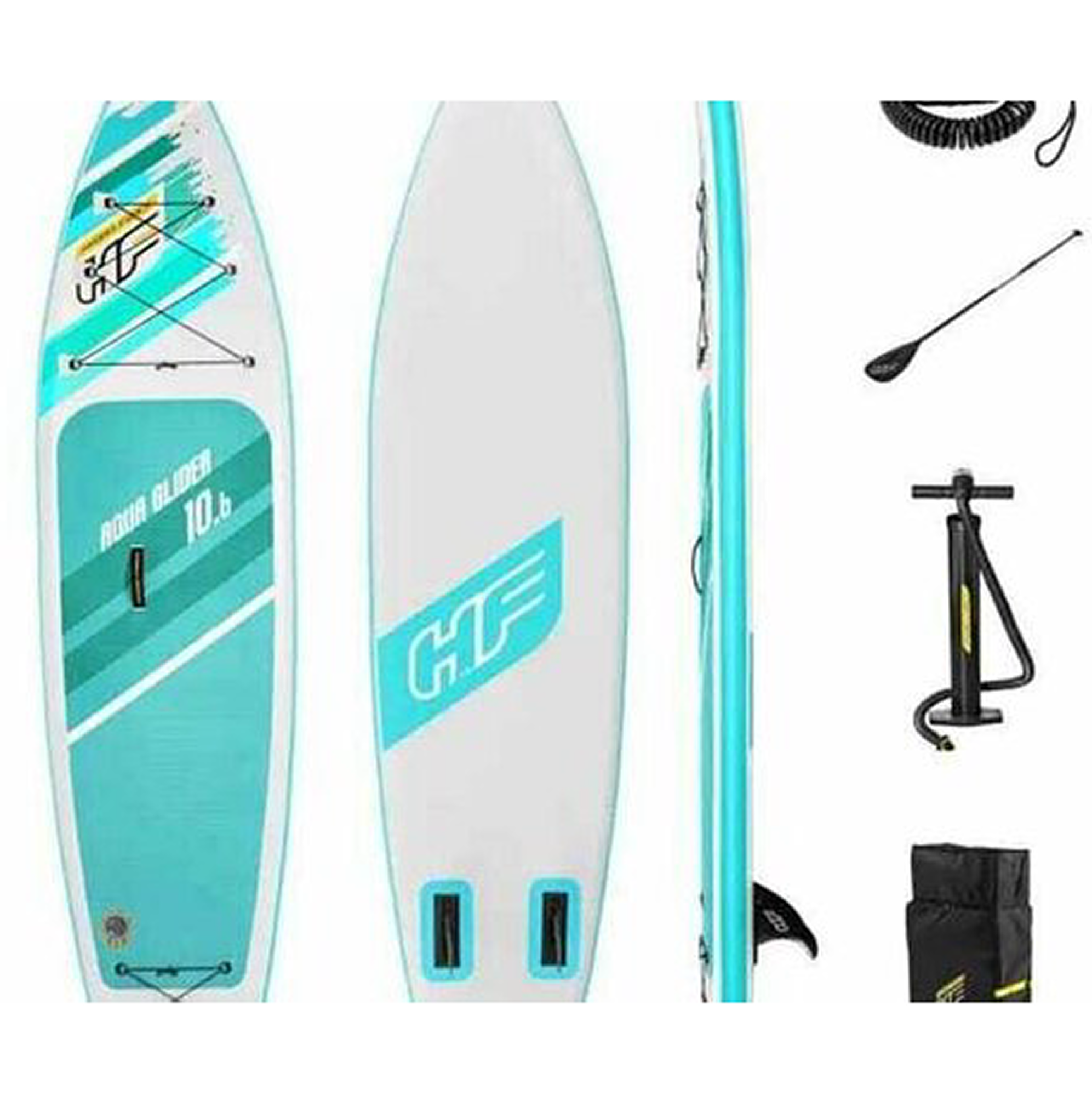 Надувная SUP-доска сапборд Bestway Aqua Glider Set / 65347, белый-голубой