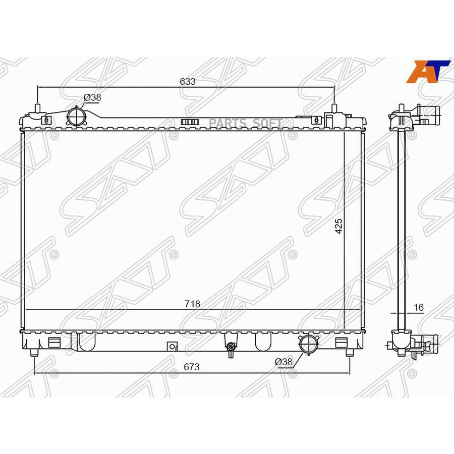 Радиатор Toyota Crown 12-18 / Lexus GS 11-20 SAT TY0024 | цена за 1 шт
