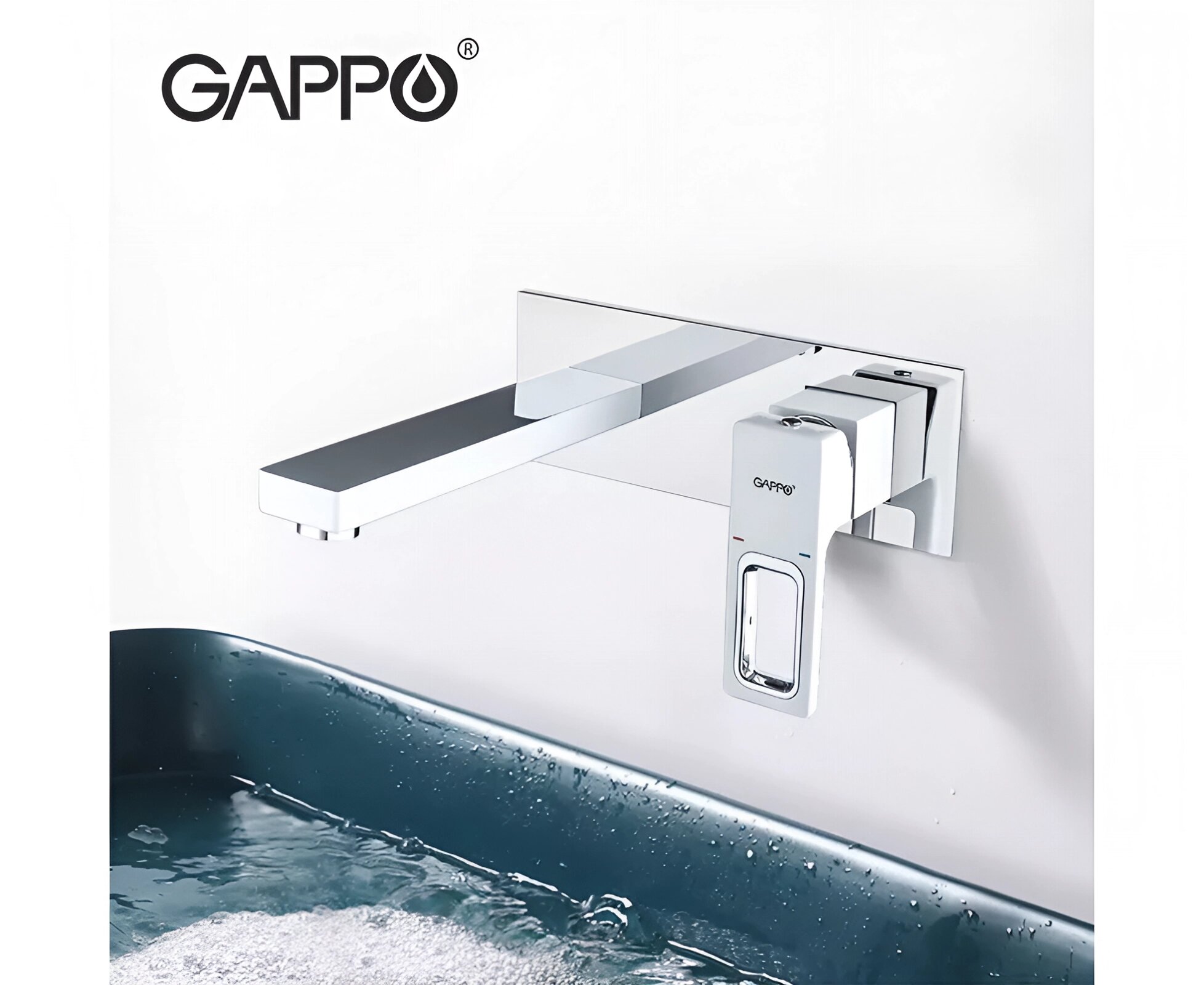 Настенный смеситель Gappo G1OH01IF7-DK10KB для раковины встраиваемый, хром