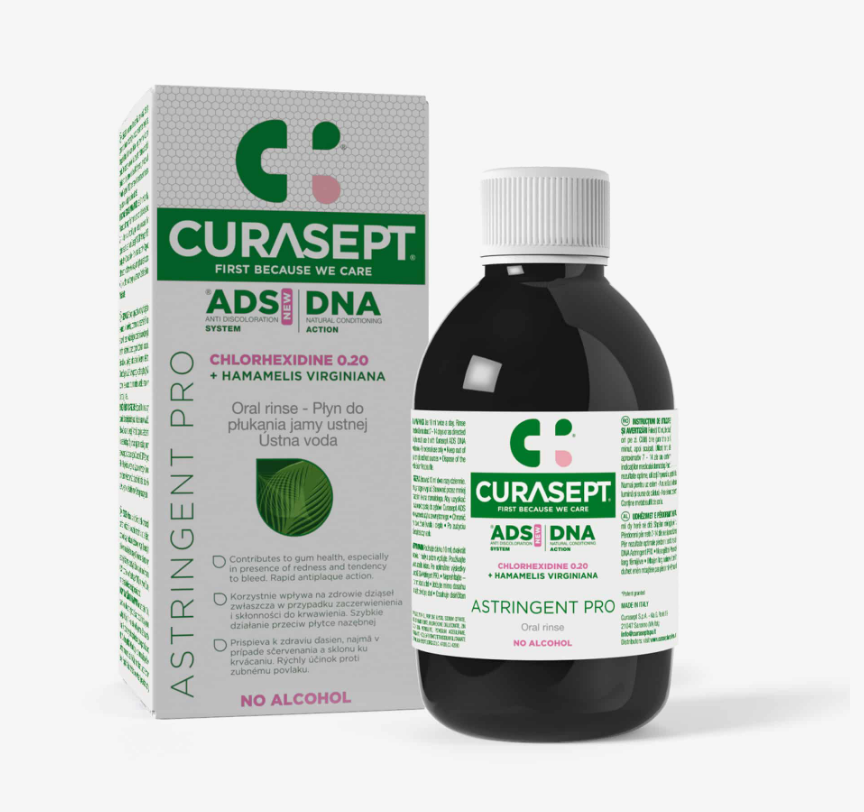 Ополаскиватель для полости рта CURASEPT ASTRINGENT PRO ADS DNA, хлоргексидин 0,2%, 200 мл
