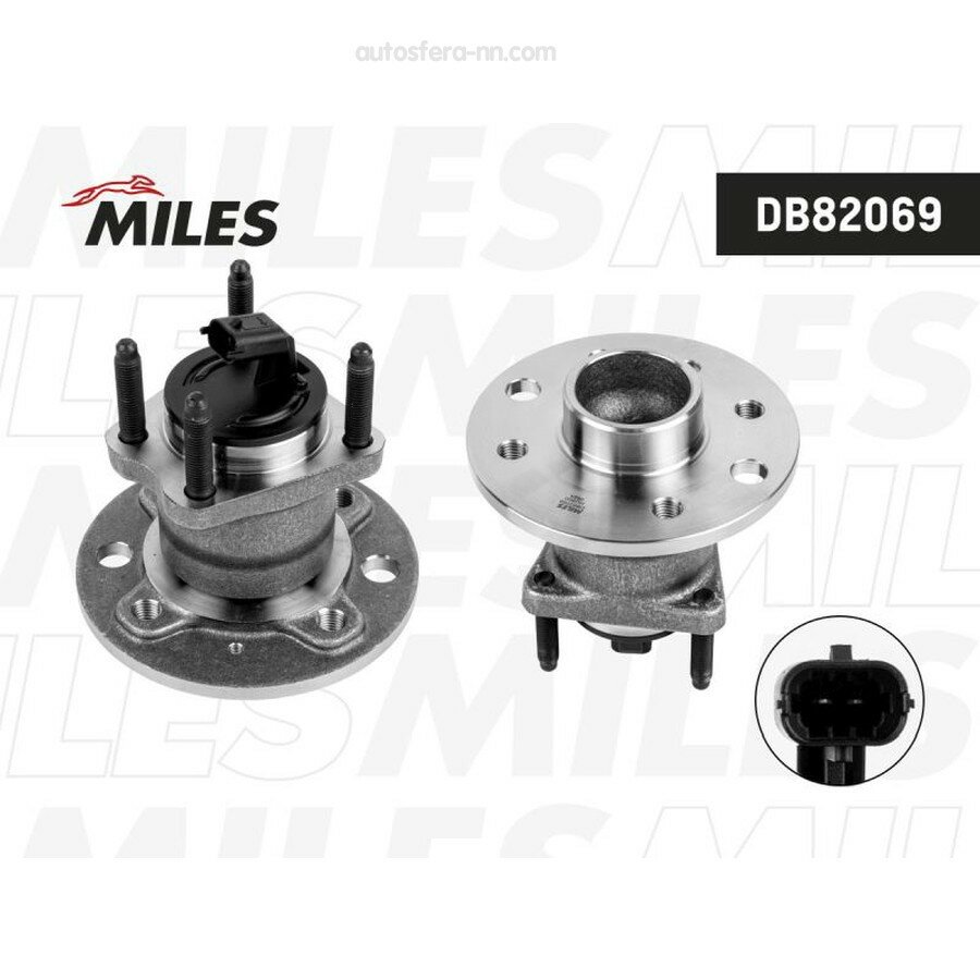 MILES DB82069 Ступица с подшипником OPEL ASTRA H 04- зад. (4 отв.)