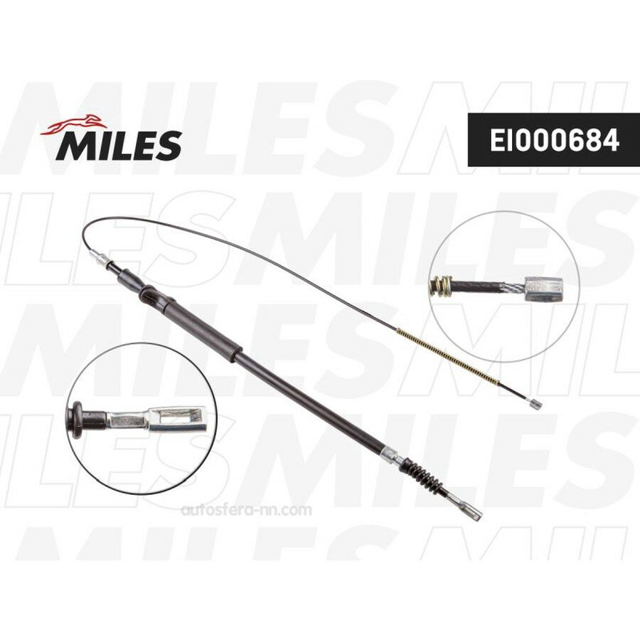 MILES EI000684 Трос ручного тормоза AUDI 80/90 зад. лев. (бар. торм.)