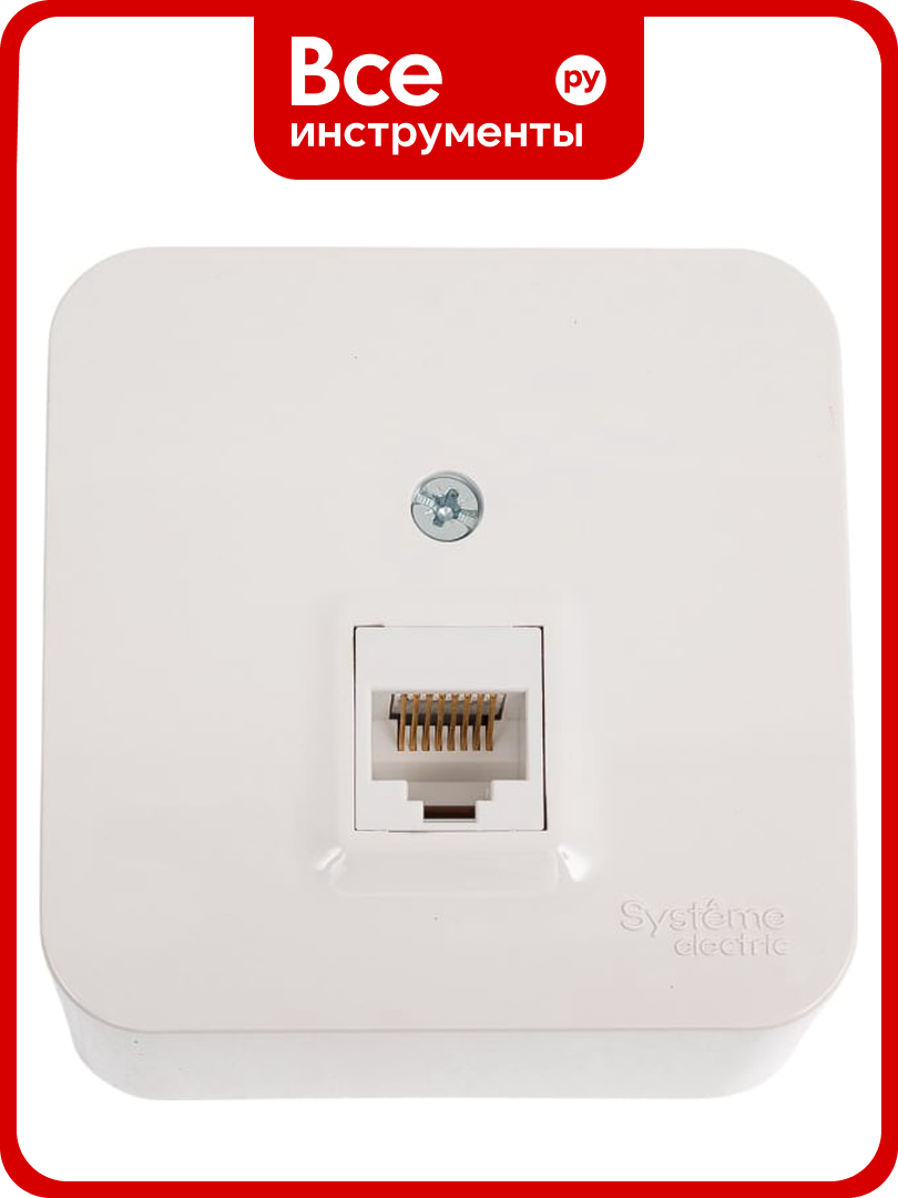 Компьютерная розетка Systeme Electric BLANCA О/У RJ45, категория 5E, белый BLNIA045001, для города и дачи, изготовлена