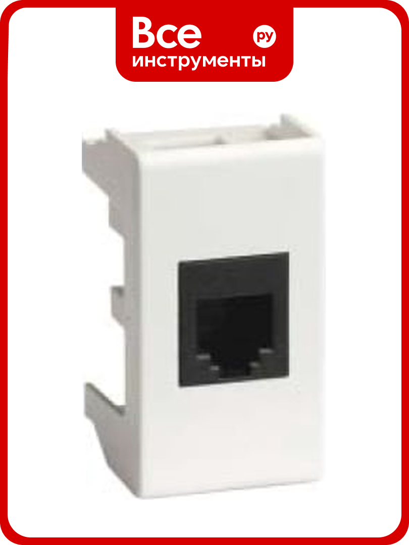 Компьютерная розетка DKC RJ45, кат.5e, экранированная, 8P8C, Viva, белая, 1 модуль,