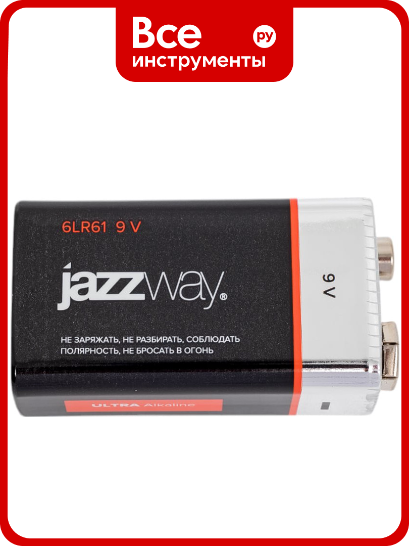 Батарейка Jazzway Jаzzway алкалиновый элемент питания крона (6LR61) с повышенной стабильностью