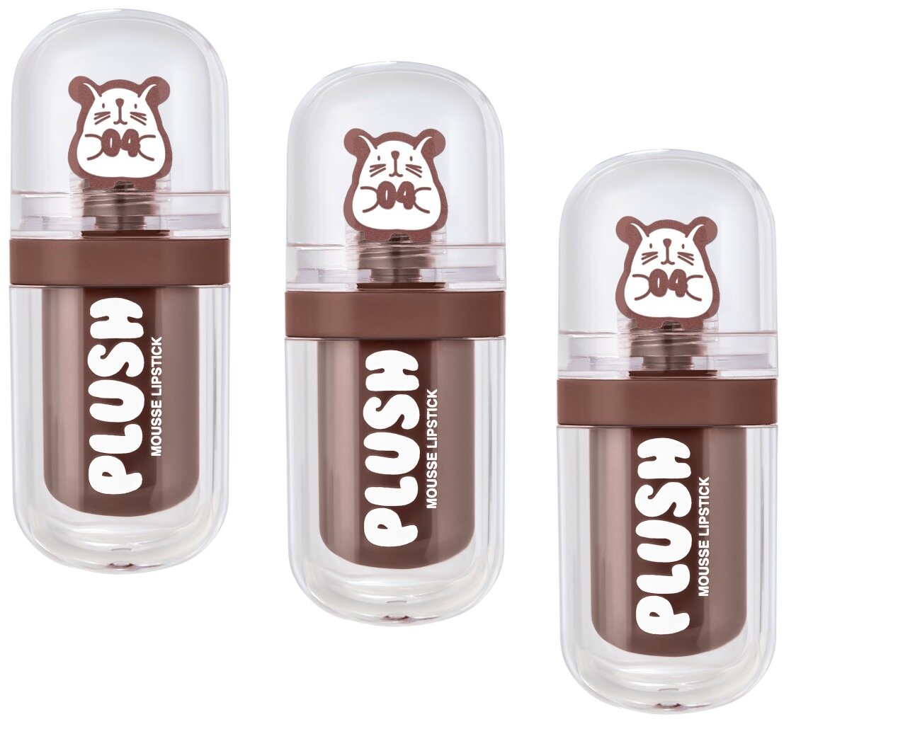 Помада для губ муссовая Beauty Bomb Mousse Lipstick «Plush» тон 04 3шт