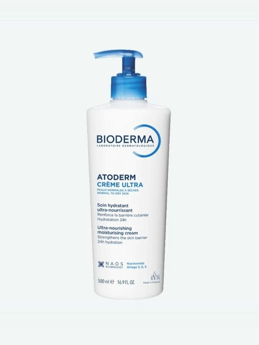 Крем Bioderma Atoderm Ultra для лица и тела увлажняющий питательный для сухой чувствительной и нормальной кожи 500 мл