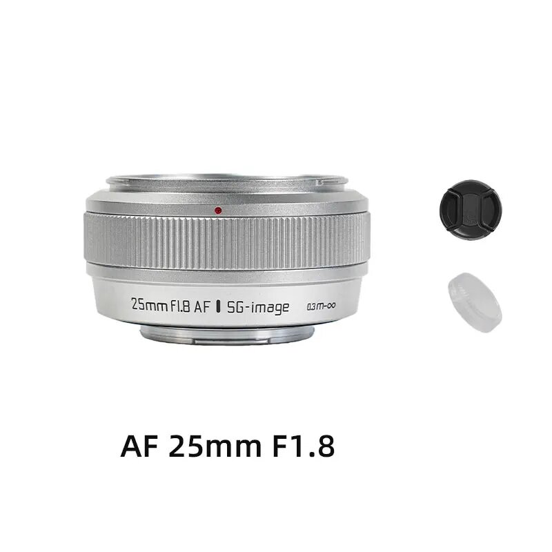AF 25mm F1.8 Объектив Silver для Sony E, Nikon Z, Fuji