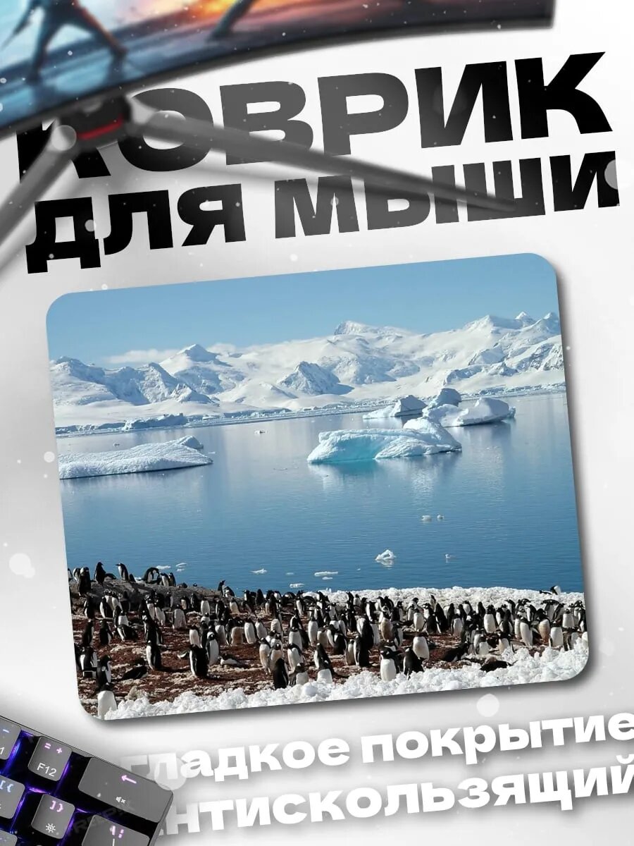 Коврик для мыши Пингвины в Антарктике