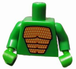 Torso Scales Pattern (Lizard Costume) / Bright Green Arms / Bright Green Hands, 973pb0930c01 Bright Green U