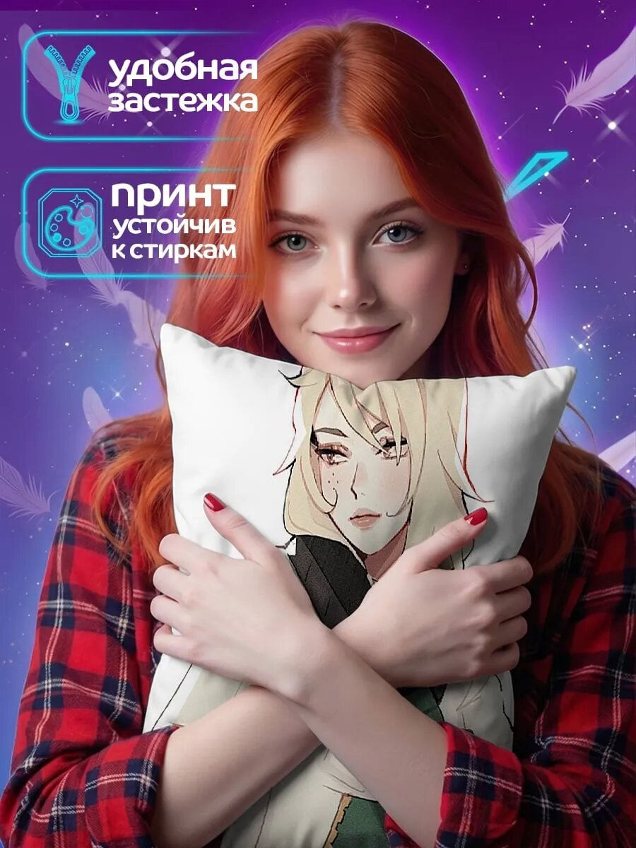 Подушка дакимакура Девушка в куртке — фото 1