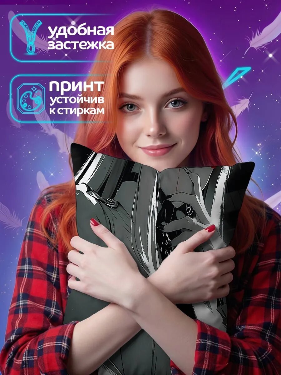 Подушка дакимакура Девушка с рогами — фото 1