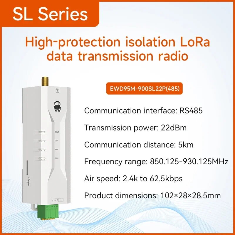 LoRa радио EBYTE EWD95M-900SL22P(485) 5km, RS485
