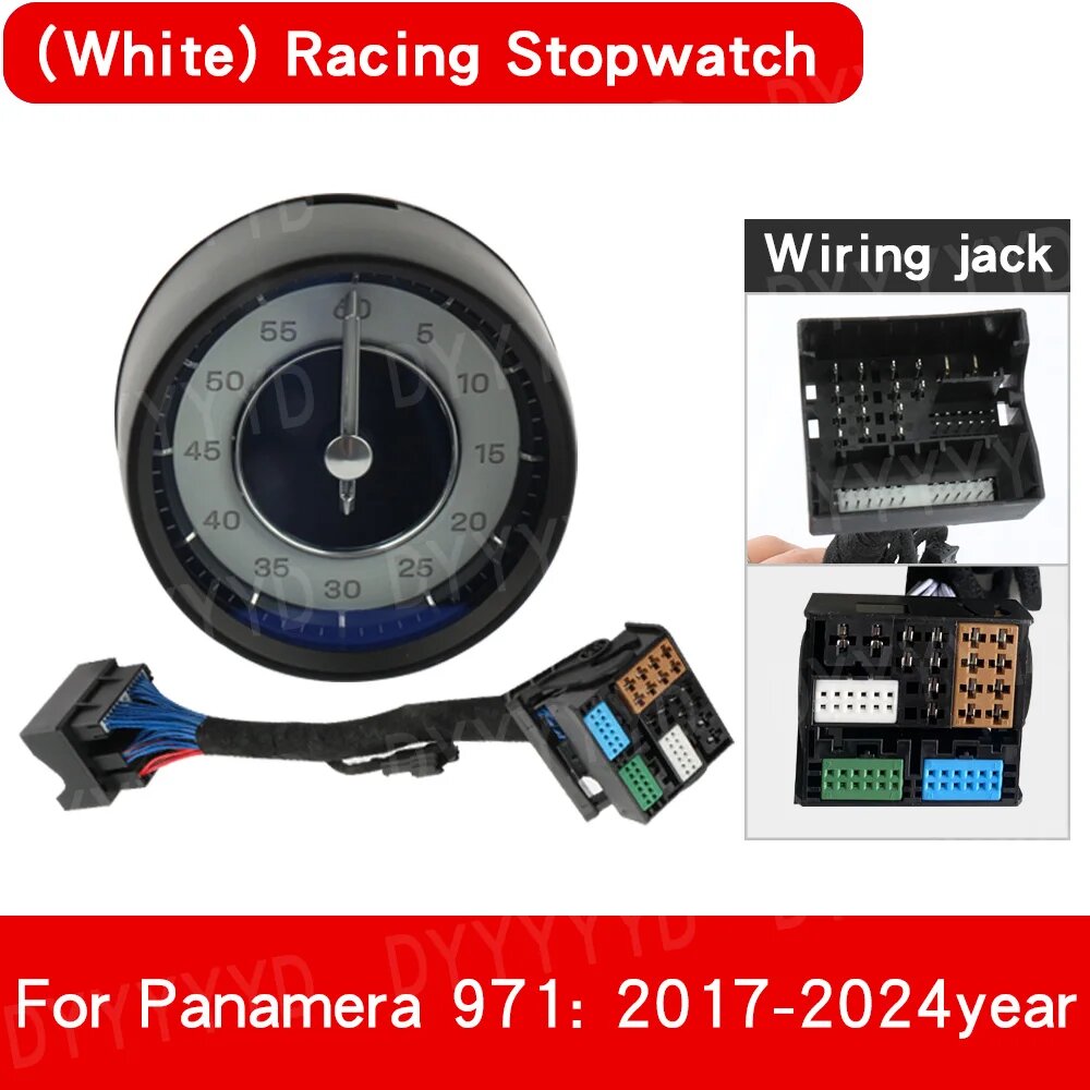 Спортивный секундомер Chrono для Porsche Panamera 970 971 976 Cayenne 92A 9Y0 718 white stopwatch