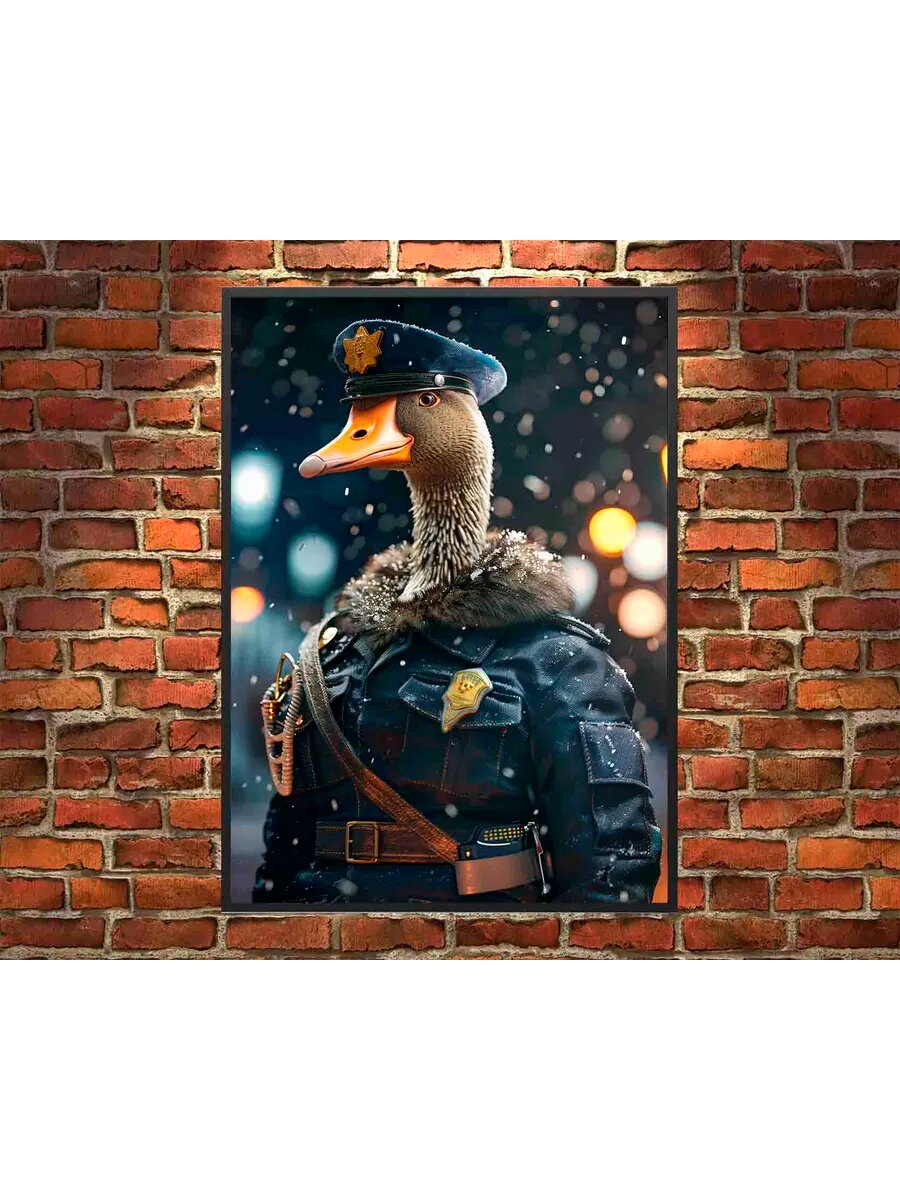 Гусь-животное-полицейский 4, Плакат 30x42см