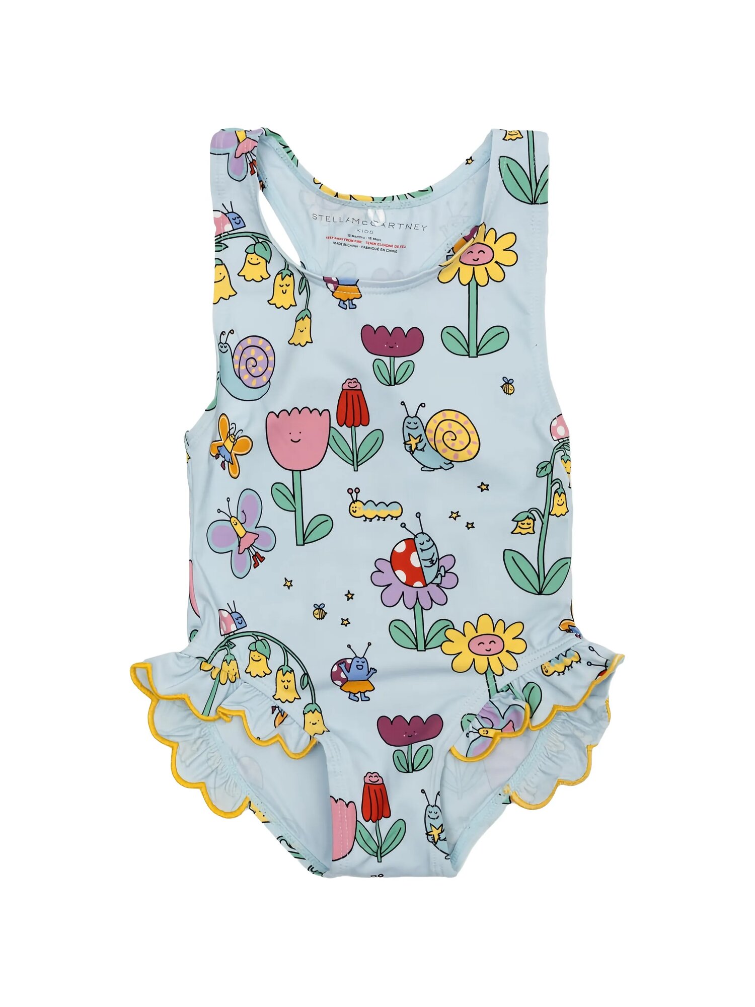 Купальник Stella McCartney Ruffled floral-print swimsuit