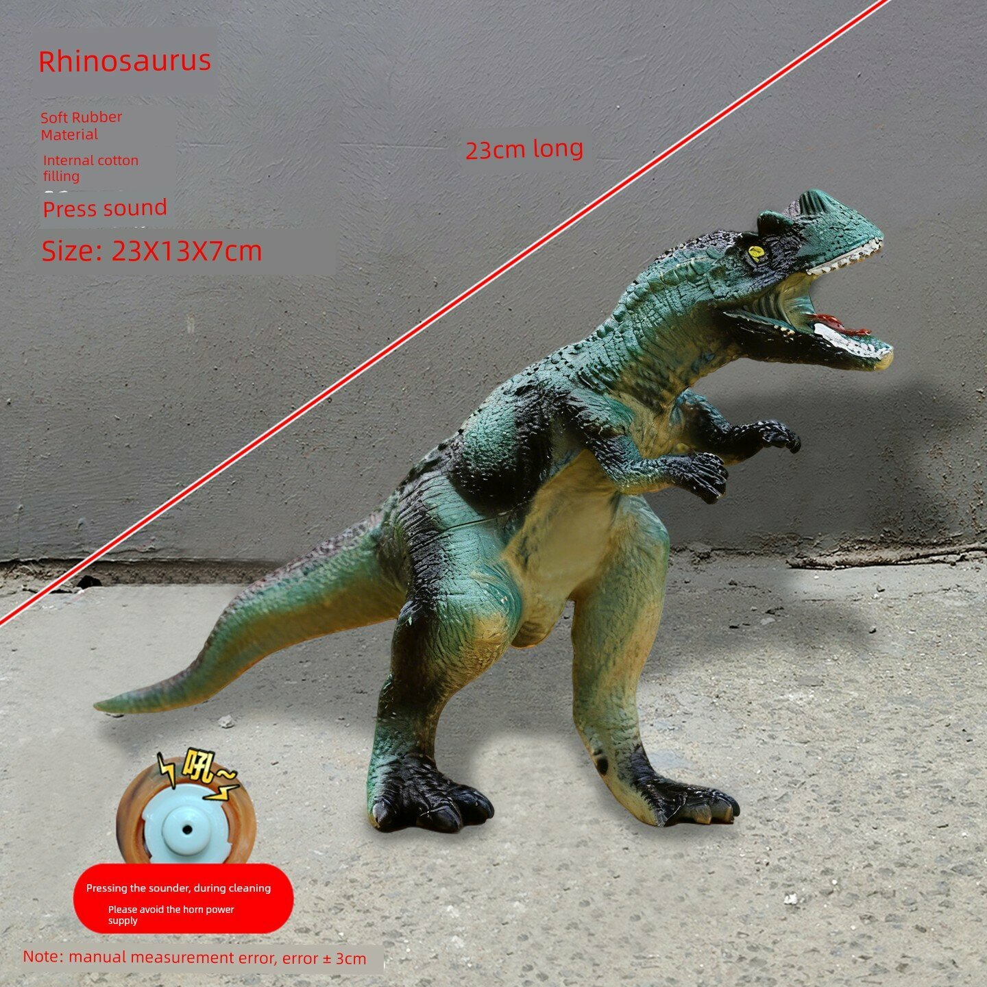 Мягкая резиновая игрушка-динозавр Сератозавр для детей, 3D модель с звуковой активацией, образовательная фигурка