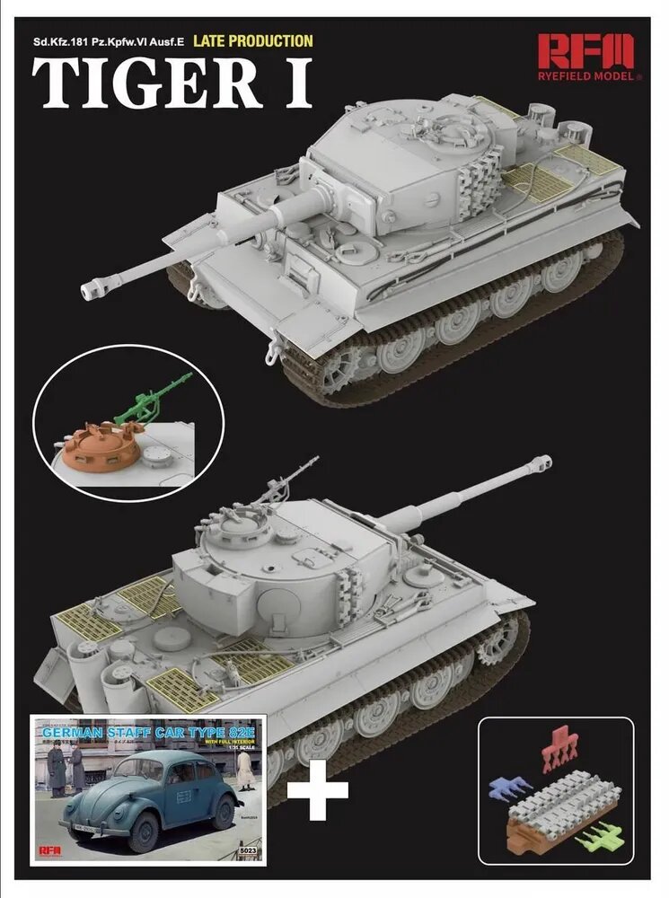 Rye Field RM-1212 1/35 Sd. Kfz.181 Модель сборки Pz.Kpfw.VI Ausf.E Tiger I танков +RM-5023 Type 82E Контактная машина
