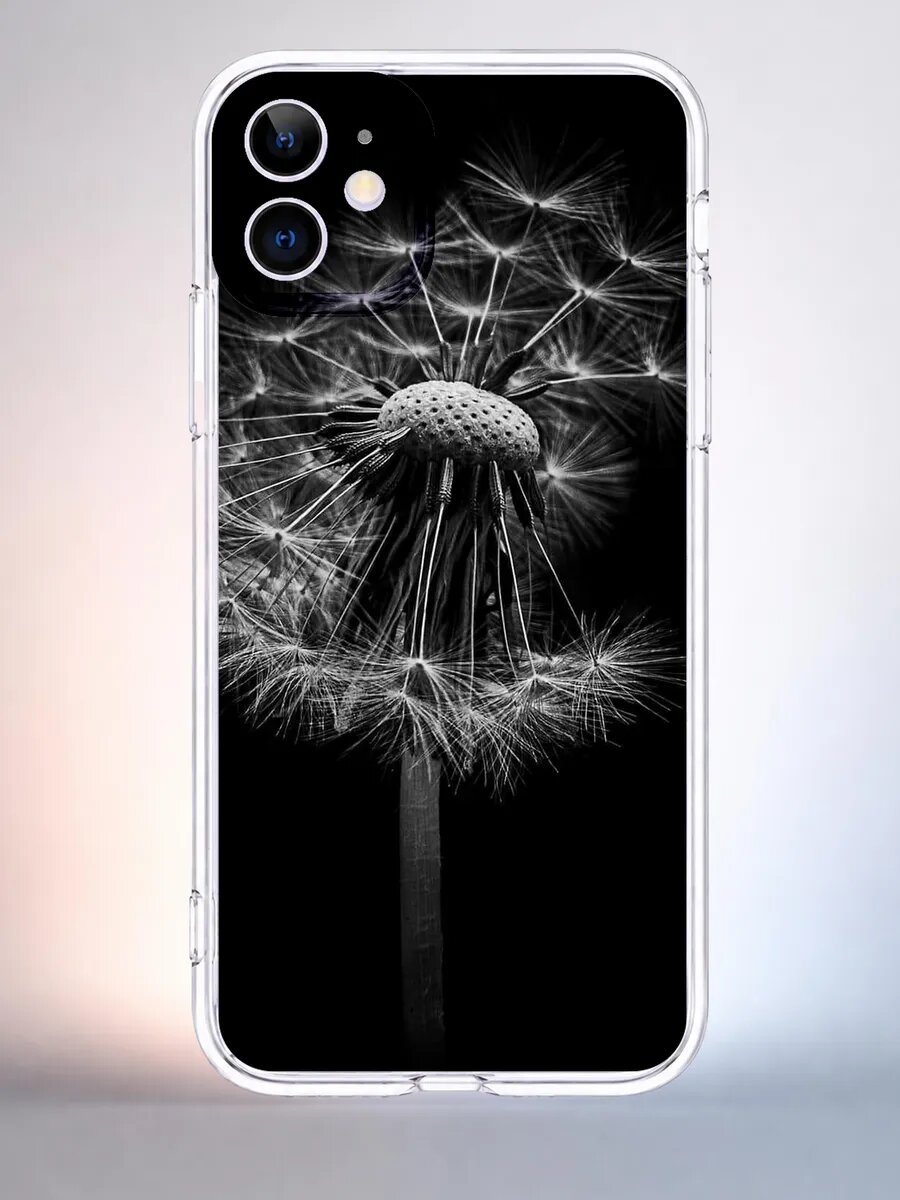 Чехол iPhone 11 одуванчик силиконовый прозрачный