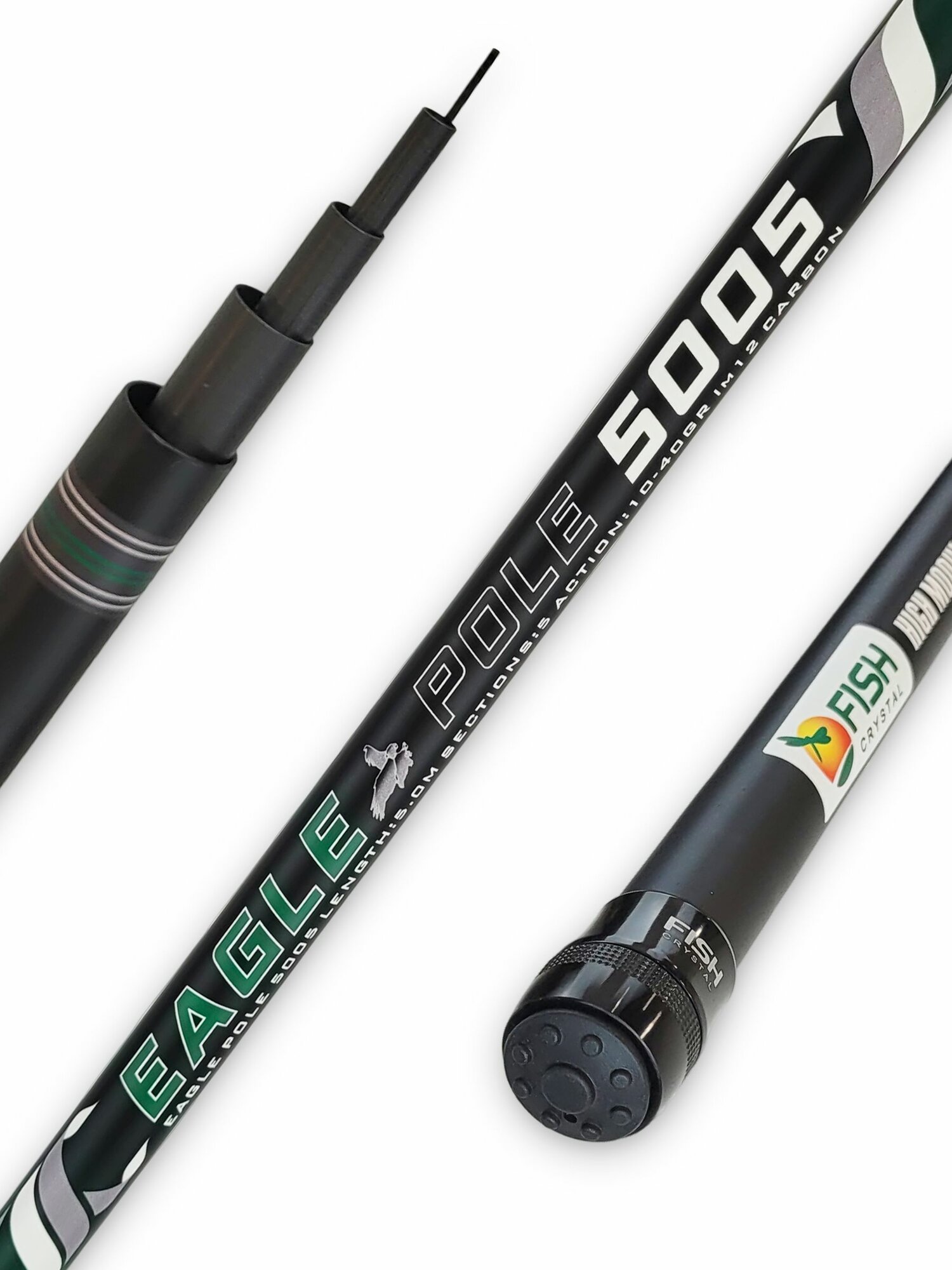 Удилище маховое FISH CRYSTAL "EAGLE POLE", длина 7 м (Gr.10-40) CARBON 30T+40T