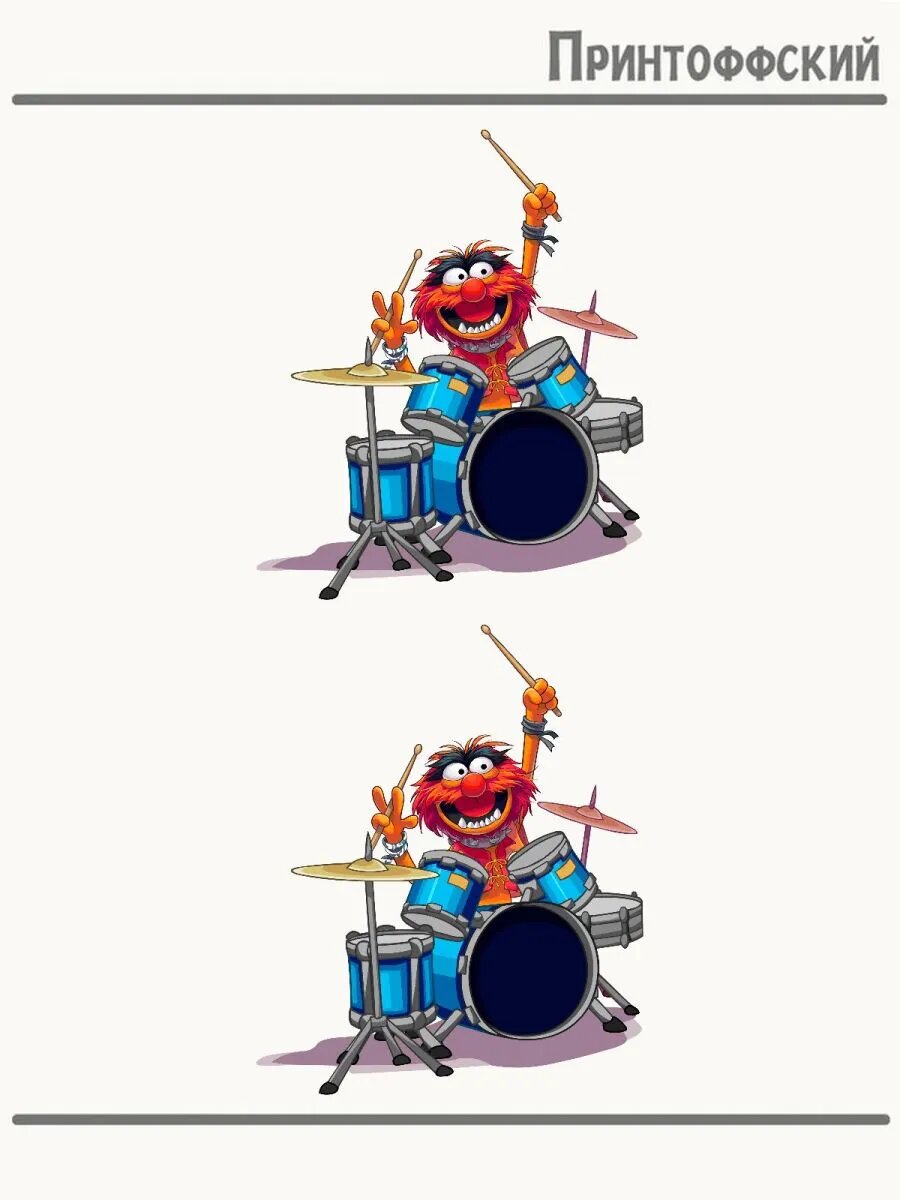 Термонаклейка маппеты muppets барабанщик