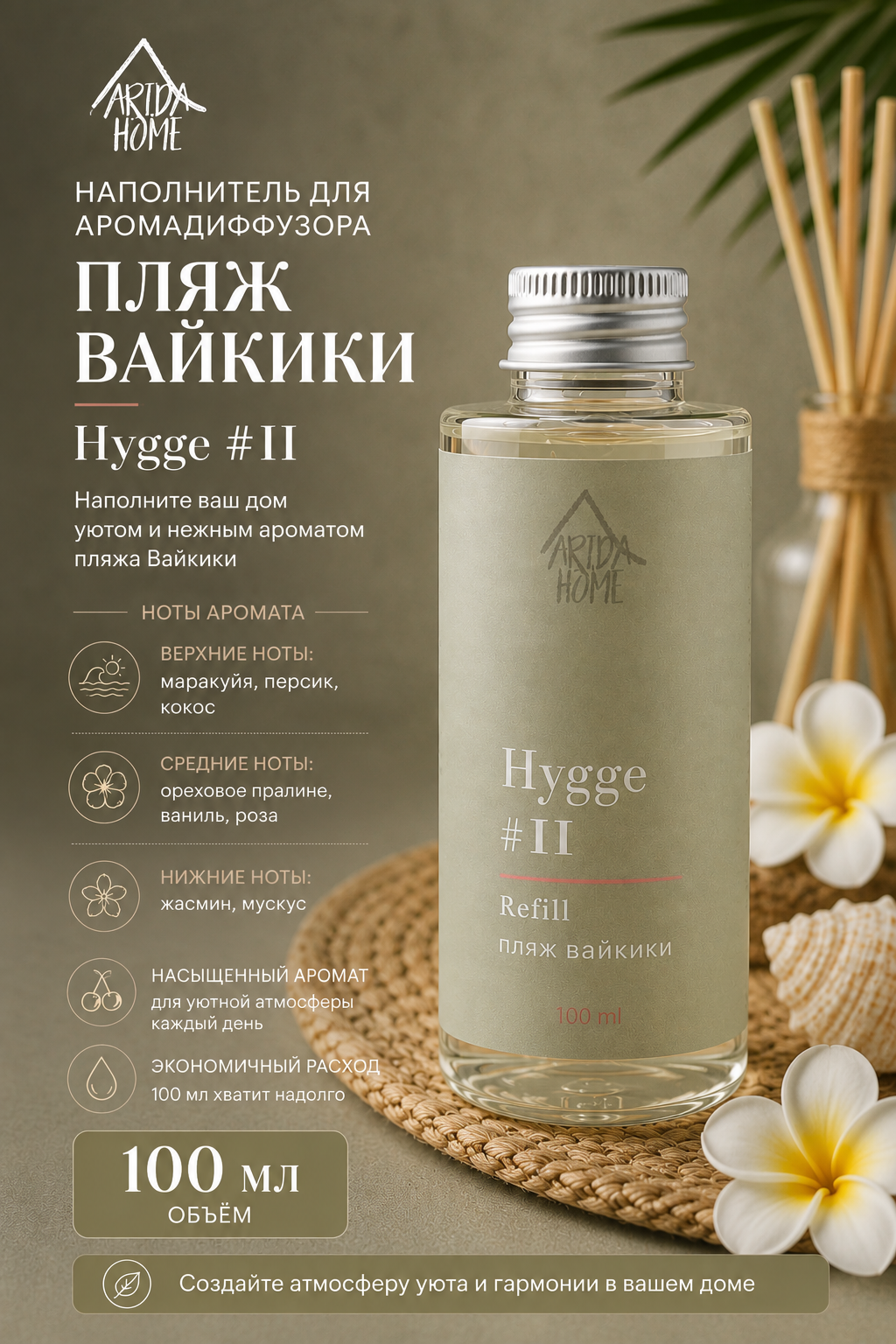 Наполнитель для диффузора парфюм для дома Hygge