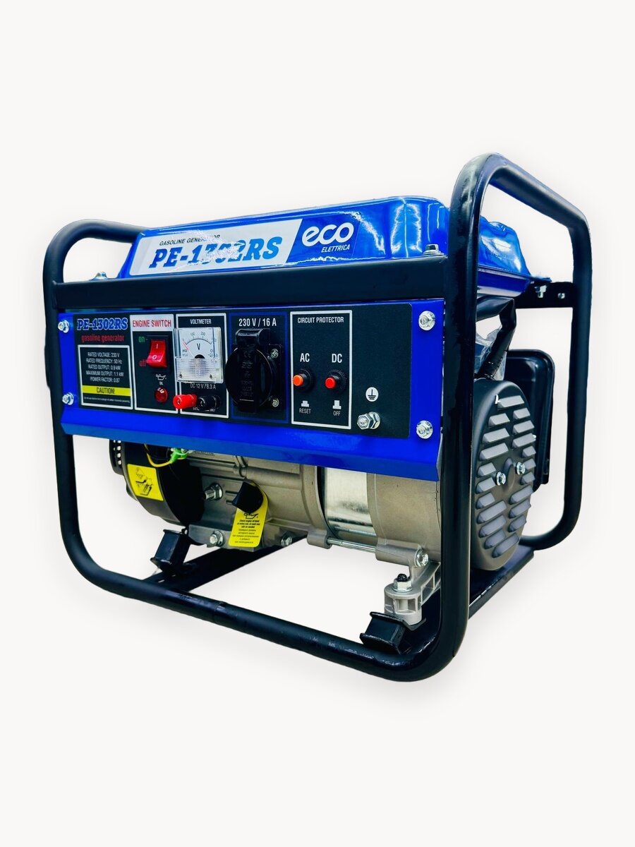 Бензиновый генератор ECO PE-1302RS, мощность 1.1кВт, защита от перегрузки, ручной стартер