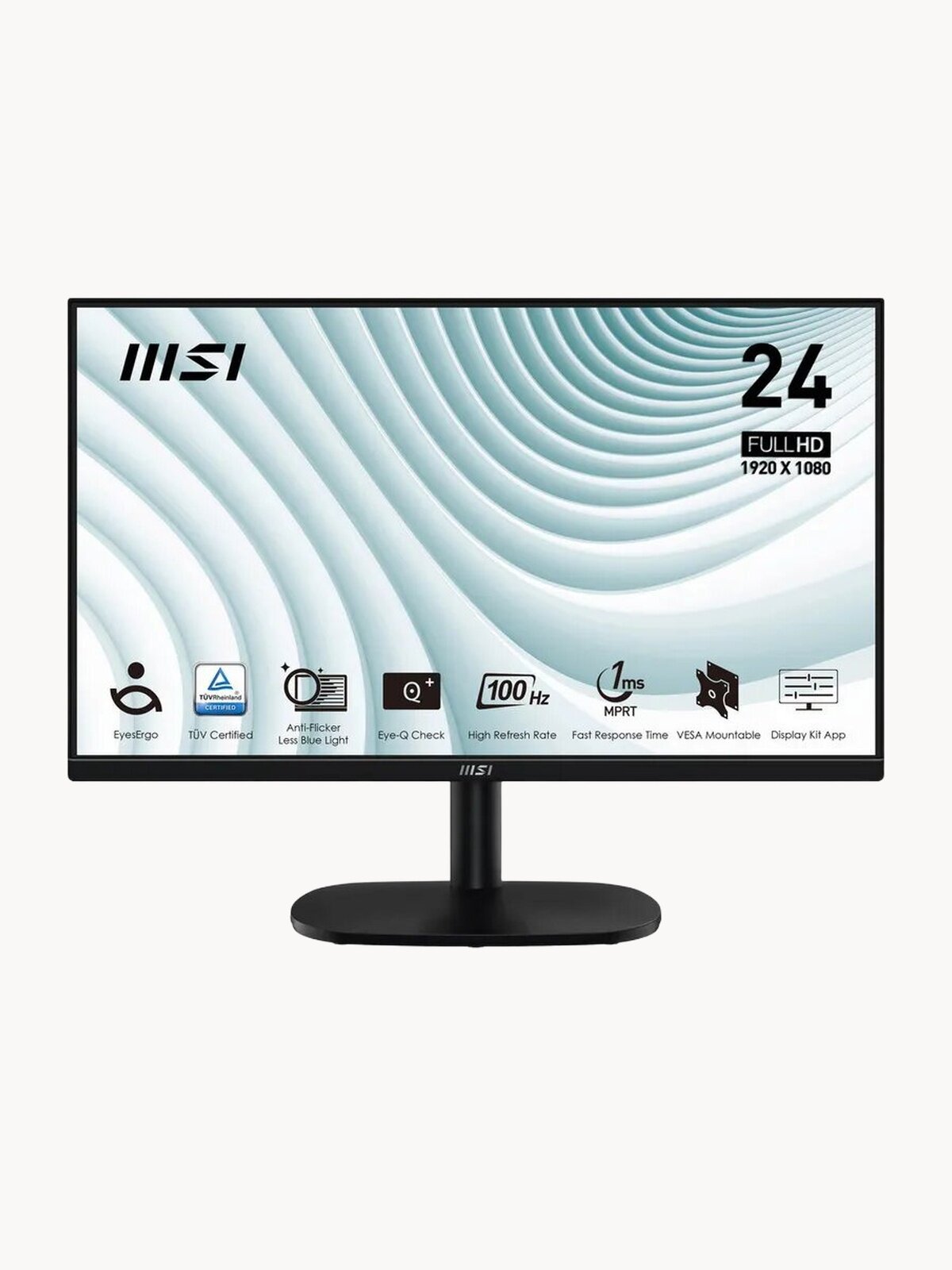 Монитор 23.8" MSI PRO MP245V Black 1920x1080, 100Hz, VA Flat, 1ms, HDMI/VGA(D-Sub)