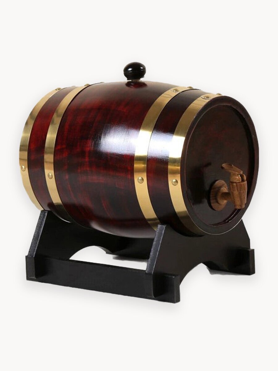 Дубовая бочка для хранения вина, алкоголя и пива, 5 литров, натуральное дерево, домашний декор