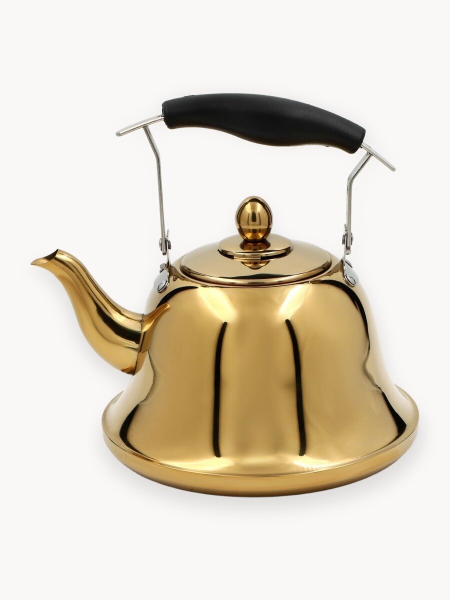 Чайник для плиты «Голд», 2 л, 23×19×20 см, нержавеющая сталь, золотистый