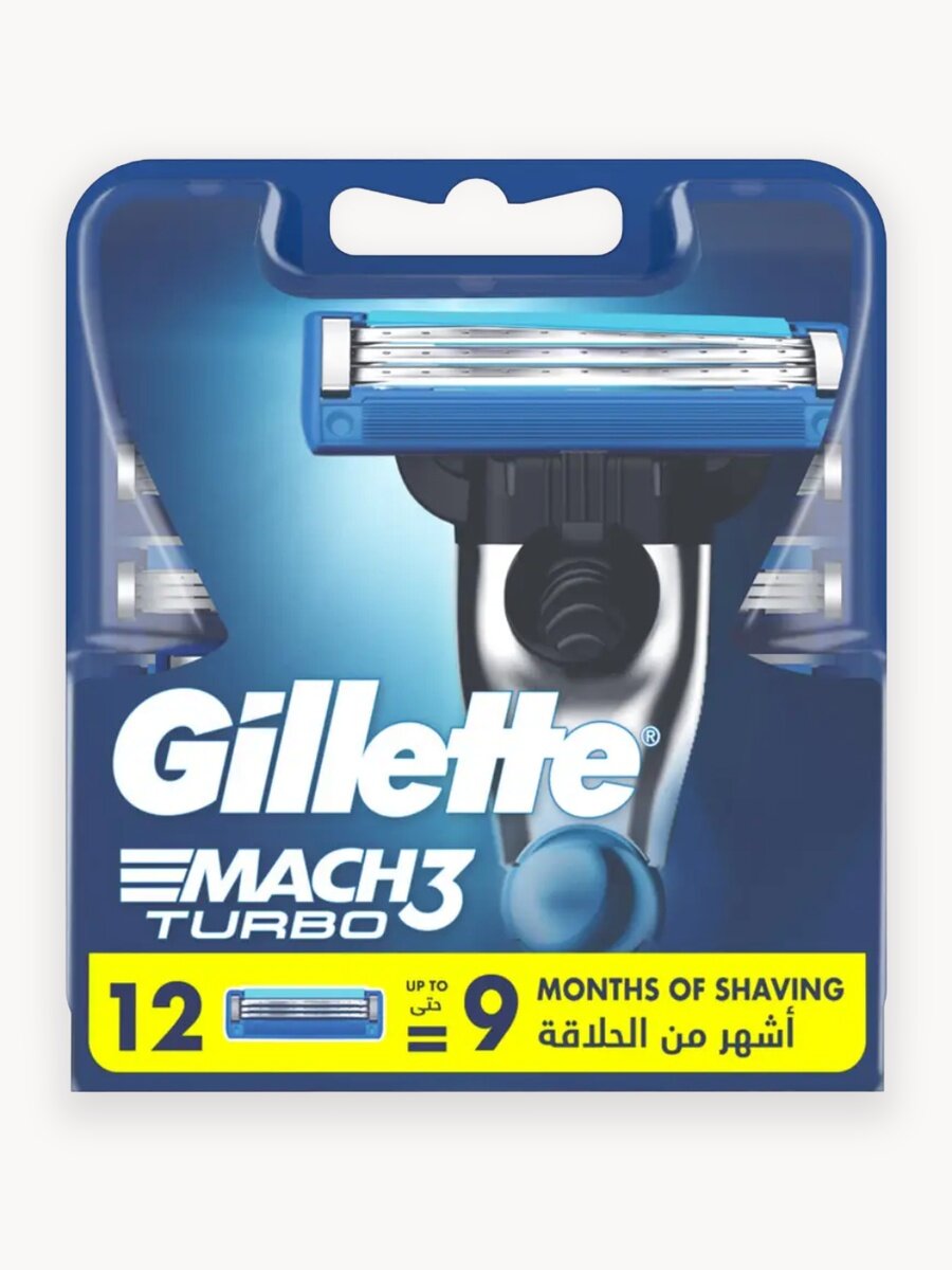 Сменные кассеты Gillette Mach3 Turbo, 12 шт.