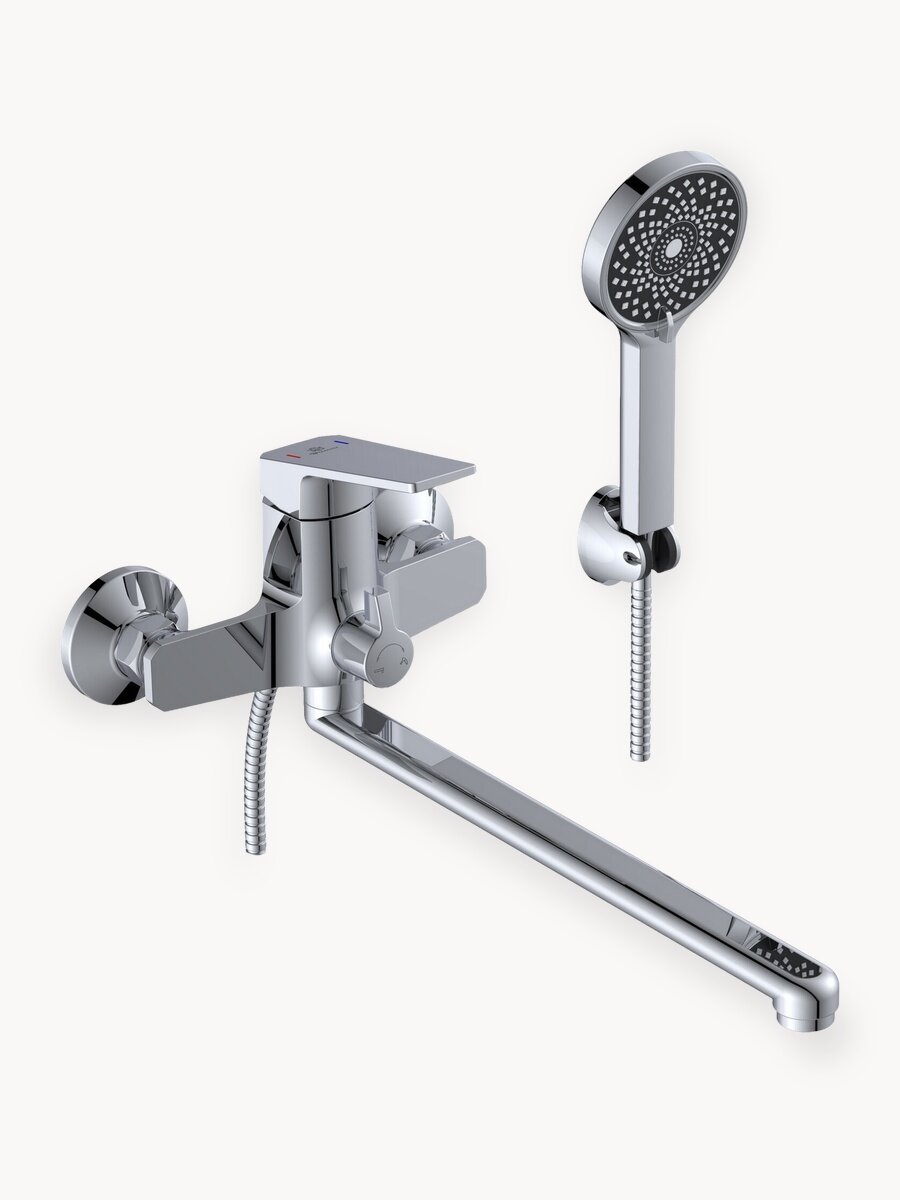 Смеситель для ванны с длинным плоским изливом D165-22