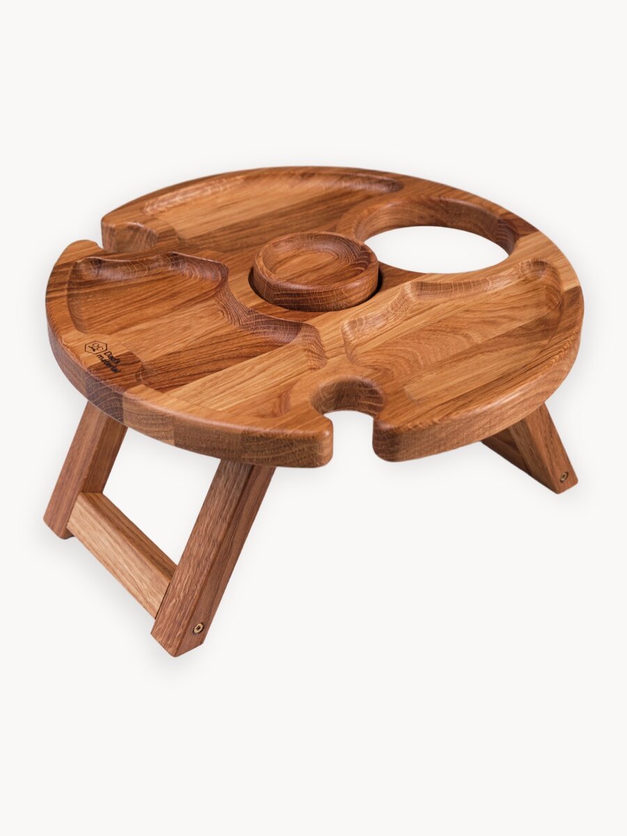 Менажница Dad's material, деревянная, для закусок и вина, фигурная, сервировочная 30х30 см