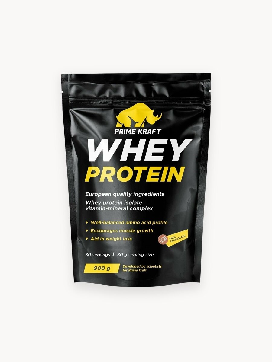 Протеин сывороточный PRIMEKRAFT Whey Protein, Молочный шоколад 900 г / 30 порций