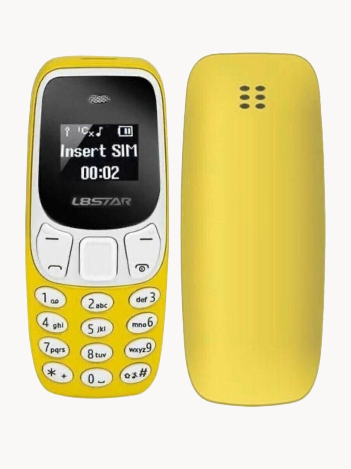 Мини телефон мобильный L8STAR BM10 с двумя сим картами желтый