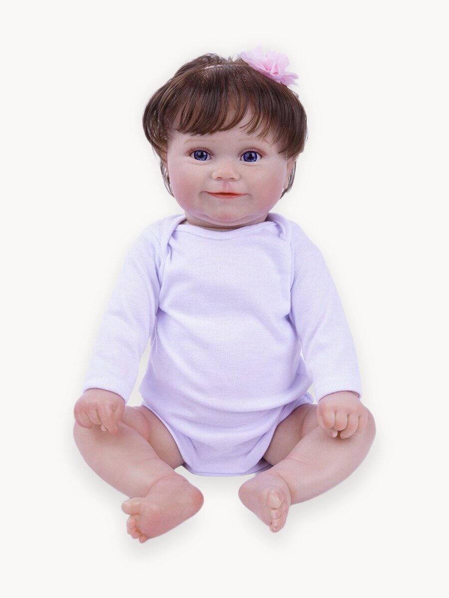 Детская кукла милый пупс виниловый с аксессуарами, в костюмчике, 50 см , в боди