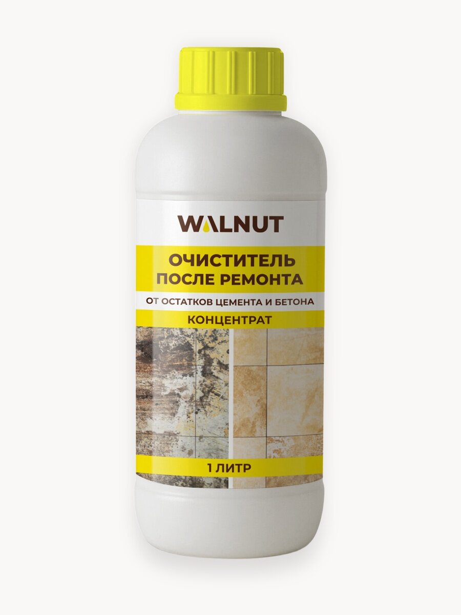 Очиститель после ремонта WALNAT, концентрат, от остатков цемента, бетона, 1 л