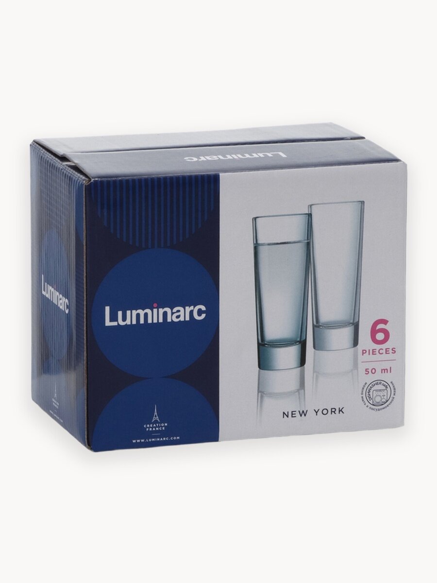 Набор стопок-шотов Luminarc "New York", прозрачное стекло, 50мл, 6шт