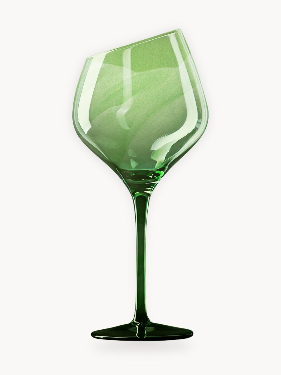 Бокал стеклянный для вина Magistro «Иллюзия», 540 мл, 10×24 см, цвет ножки зелёный