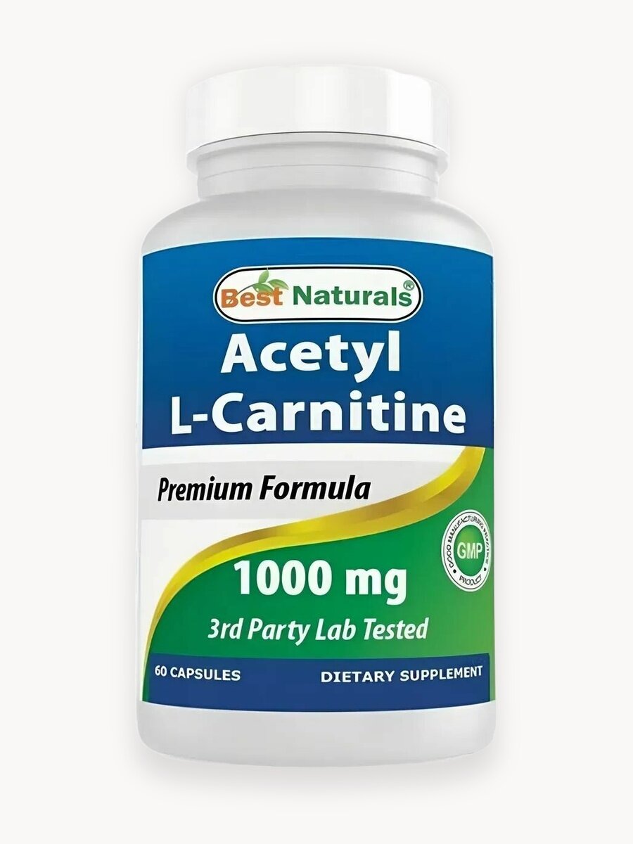 Л-карнитин Best Naturals, 1000 mg, 60 капс, без вкуса, для похудения