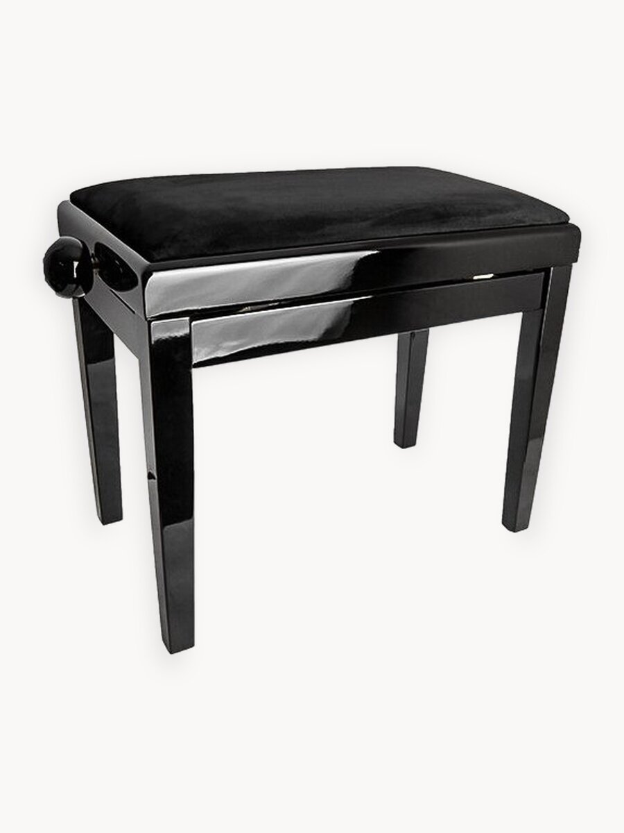 HY-PJ018B-GLOSS-BLACK Банкетка, черный/черный, вельвет, Rin