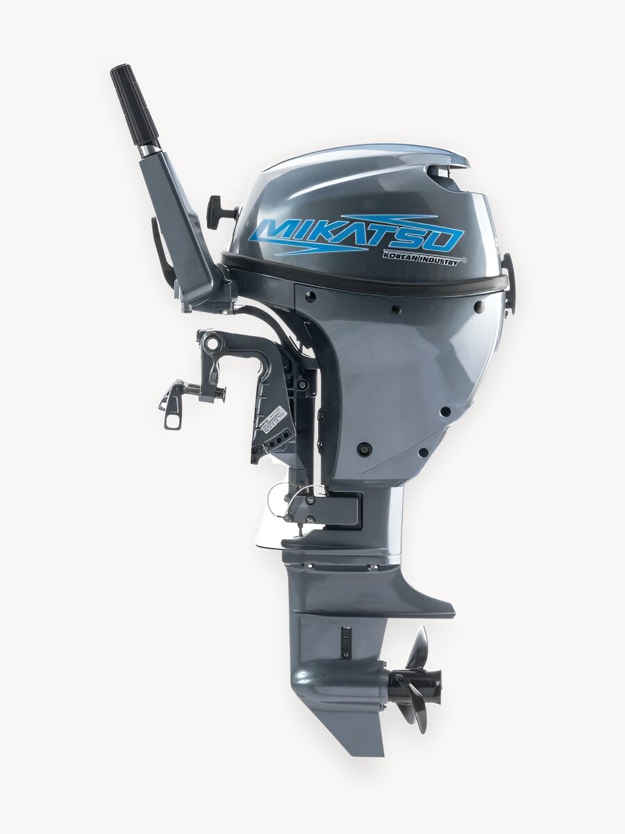 Лодочный мотор Mikatsu MF9.9 FHS, четырехтактный, с румпелем, черно-серый