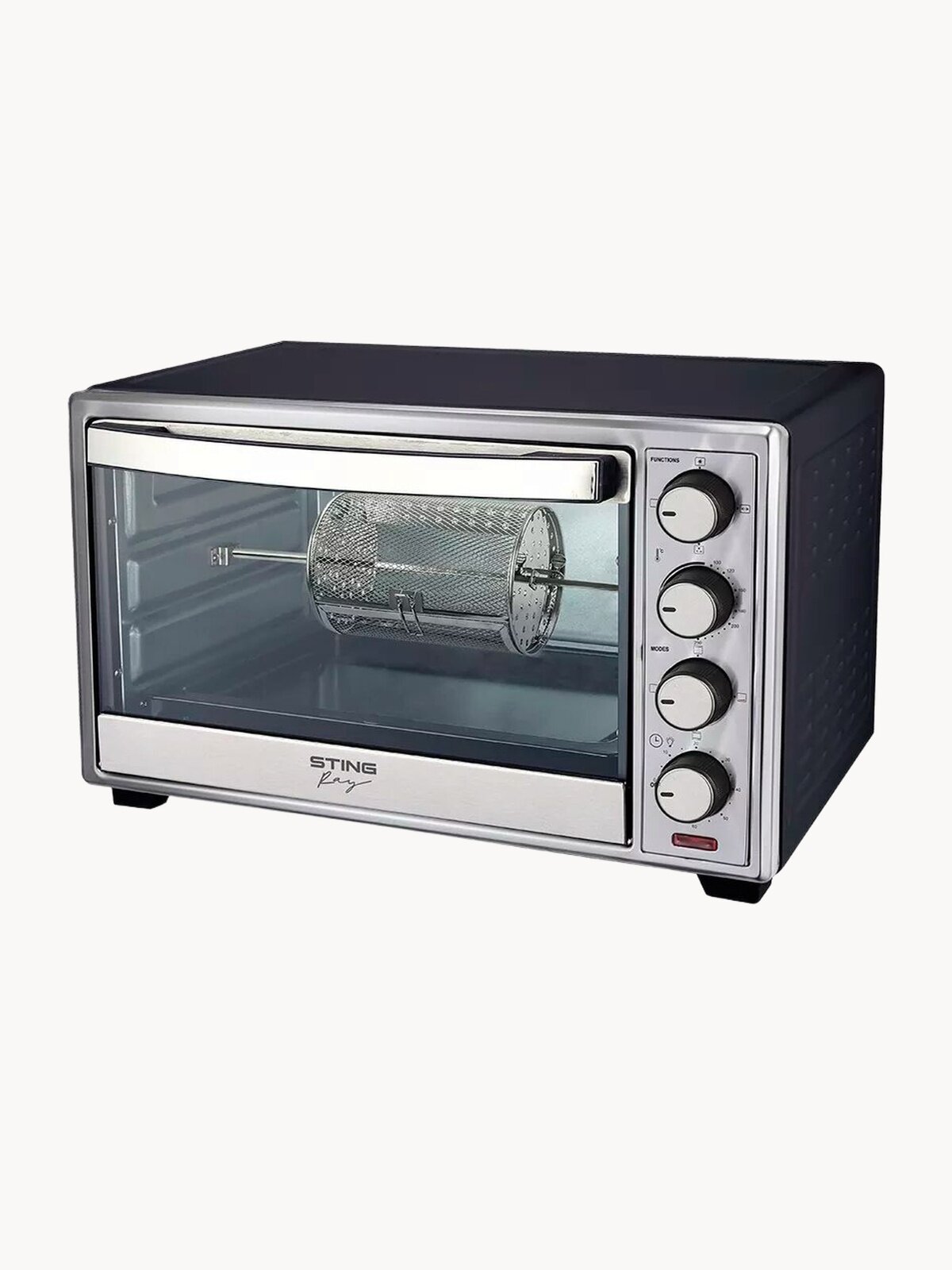 Духовка духовой шкаф мини-печь STINGRAY ST-EO123A 70 литров 12 режимов шашлычница вертел аэрофритюрница конвекция черный/сталь