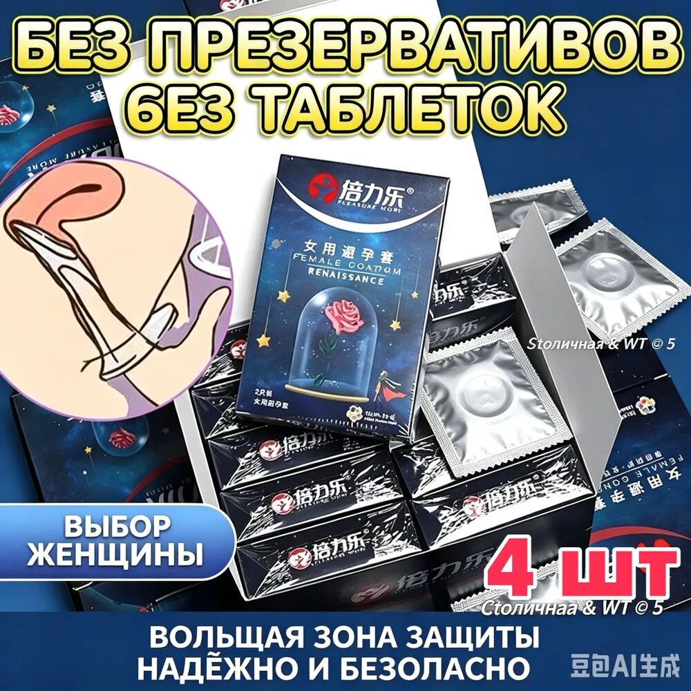 Женский презерватив Beilile, ультратонкий натуральный латекс, самодостаточная женская контрацепция