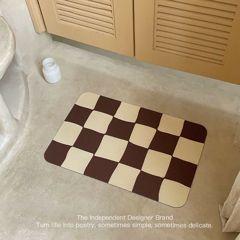 Ins style квадратный коврик из диатомовой глины с впитыванием воды и антискользящей функцией для прихожей и дома